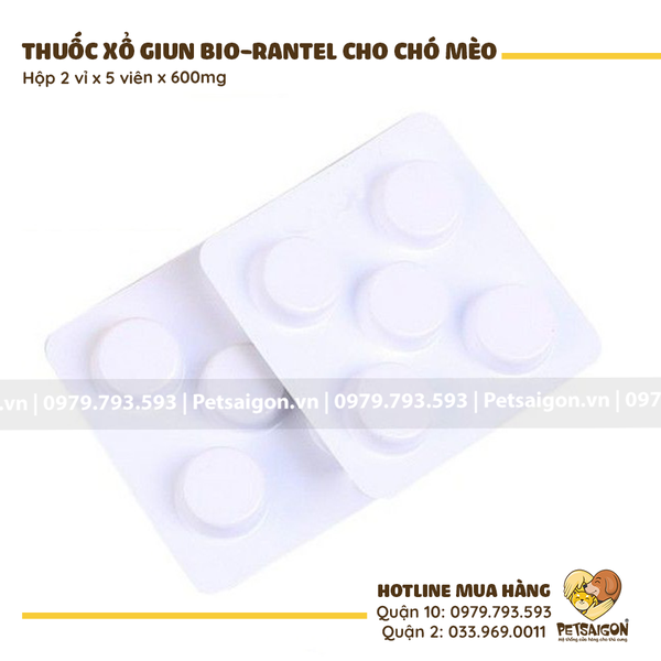 Tẩy Giun Cho Chó Mèo - Thuốc Sổ Giun Bio Rantel