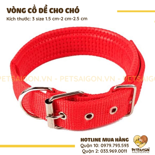 Vòng Cổ Cho Chó Bằng Vải Dù Khóa Gài Có Lót Đệm