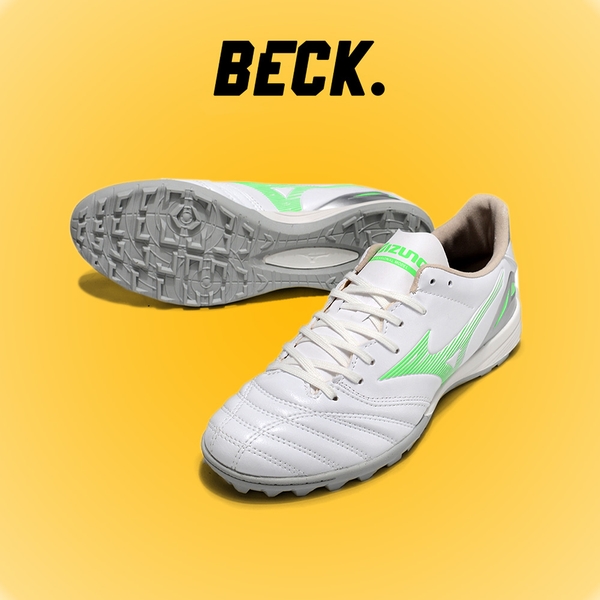 Giày Bóng Đá Mizuno Neo 4 Pro Trắng Vạch Xanh Lá TF