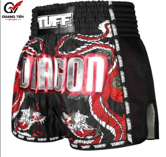 Quần TUFF Muay Thai "Black Chinese Dragon with Text" QMTUFF - 012 chính ...