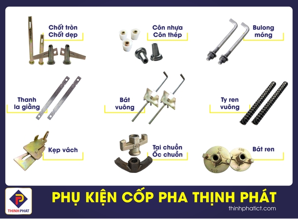 Danh sách 12 loại phụ kiện cốp pha