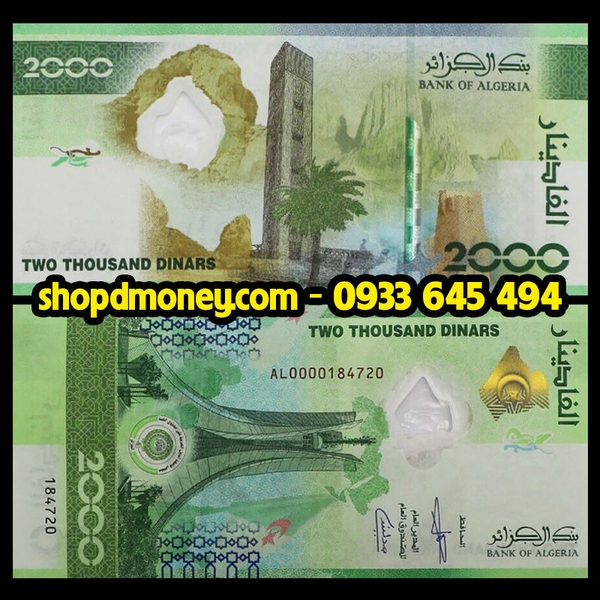2000 dinars Algeria 2022 kỷ niệm Hội nghị Liên Đoàn Ả Rập lần thứ 31 ...