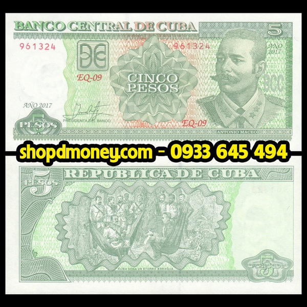5 pesos Cuba 2017 Shop tiền sưu tầm D-money