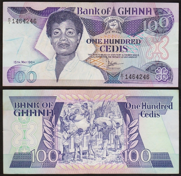 100 cedis Ghana 1984 Shop tiền sưu tầm D-money