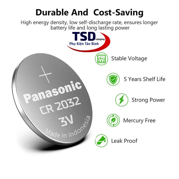 Vỉ 5 Viên Pin Cmos Panasonic CR2032 Lithium 3V Chính Hãng | Phụ Kiện ...