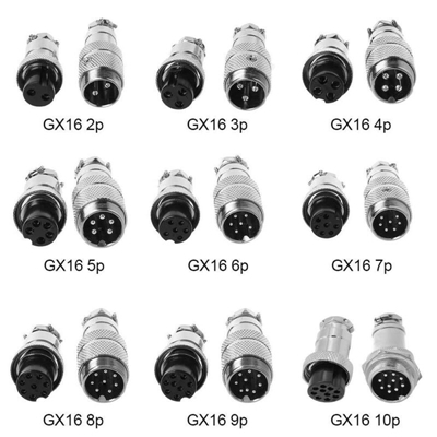 GX16-6 16mm 4 Pin Connector male & female