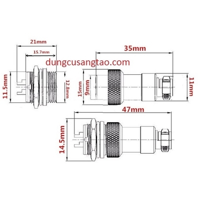 GX12 12mm 4 Pin Connector male & female