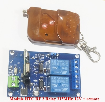 Module HTC RF 2 Relay 315MHz -12V + remote