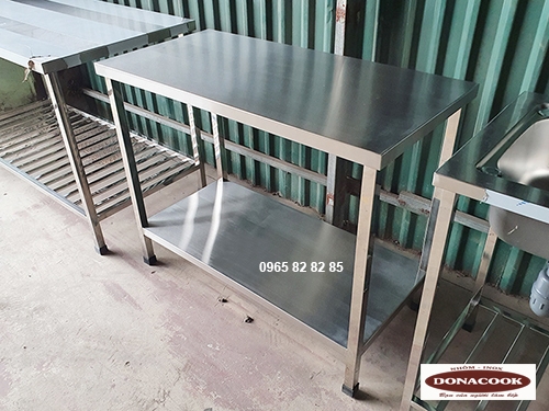 BÀN INOX 2 TẦNG, KT 1000X500
