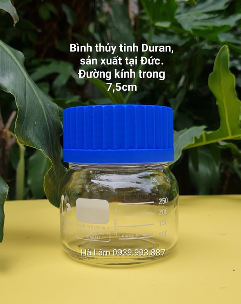 Duran Chai Thủy Tinh Trung Tính Cổ Rộng GL 80 250ml