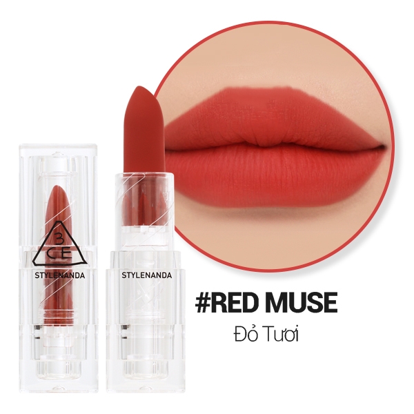 Son Thỏi Lì, Lên Màu Siêu Chuẩn 3CE Soft Matte Lipstick 3.5g