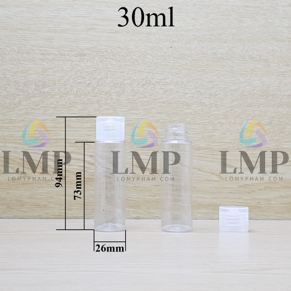 Chai vai ngang nắp bật sọc 30ml