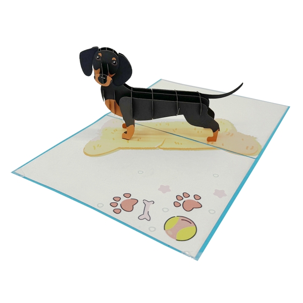 Dachshund Dog Pop Up Card