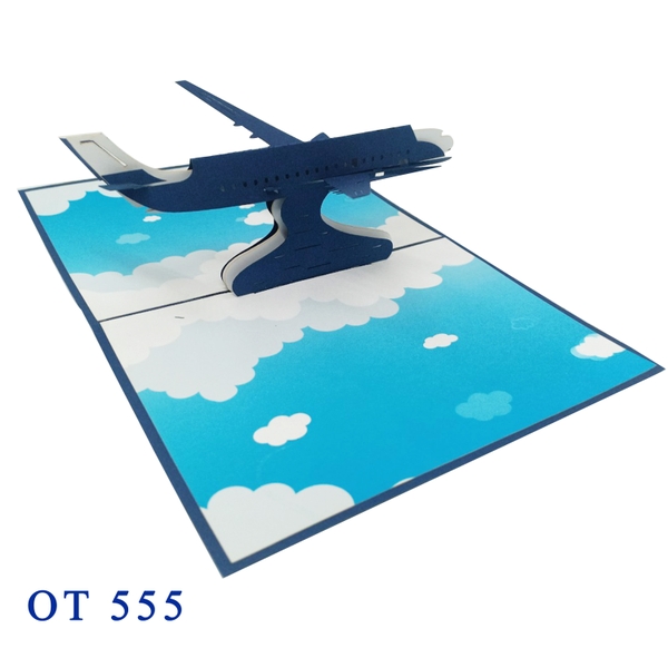 Commercial Plane Pop Up Card