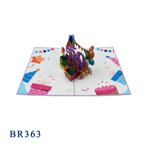 Happy Birthday Age Number Pop Up Card