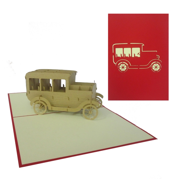 Vintage Car Pop Up Card