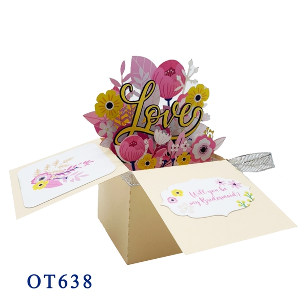 Pink Flowers Pop Up Box