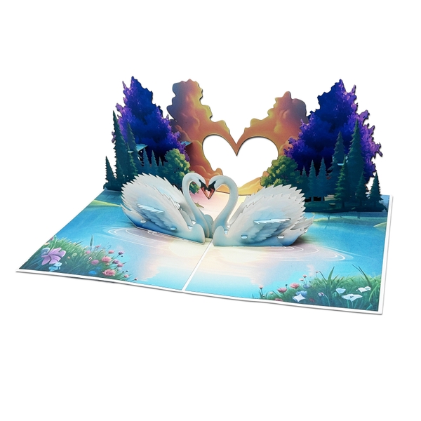 Swan Love Pop-up Card