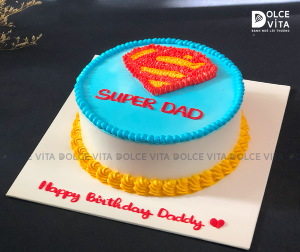 [1619] (60) Bánh vẽ logo Superman - Tặng Siêu anh hùng Bố!