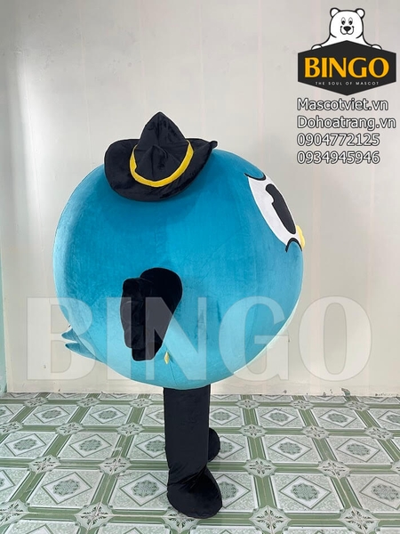 Mascot hơi chim xanh mập
