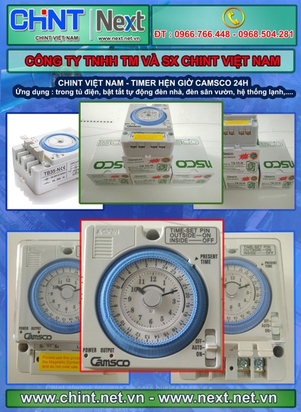 Chint Việt Nam - Camsco TB35-N - Timer Thời Gian Thực 24h