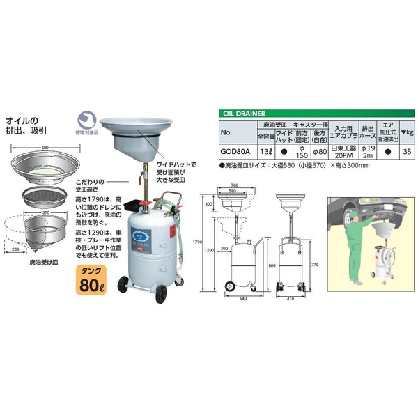 Thùng đựng dầu xả GOD80B - Thùng đựng dầu | Dụng cụ KTC