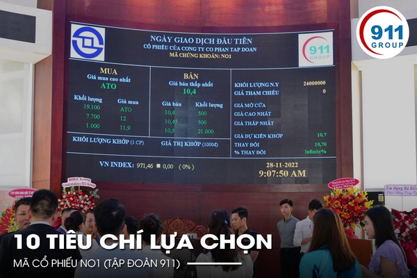10 tiêu chí lựa chọn mã cổ phiếu NO1 (Tập đoàn 911)