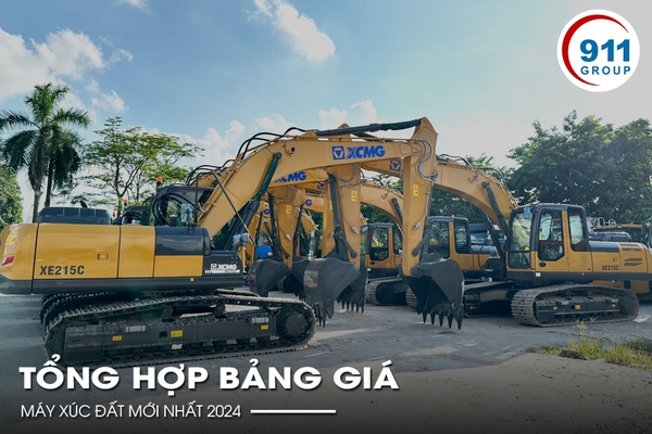 Tổng hợp bảng giá máy xúc đất mới nhất 2024