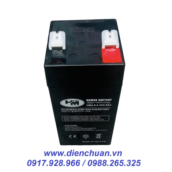 Ắc quy 4V 4.5Ah Hames HM4.5-4 dùng cho cân điện tử/ pin sạc 4V-4.5Ah