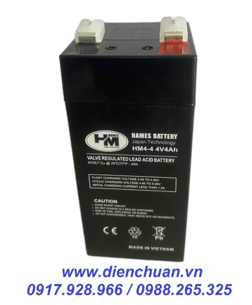 Ắc quy cân điện tử Hames HM4-4 ( 4V 4Ah )/ pin sạc 4V-4Ah