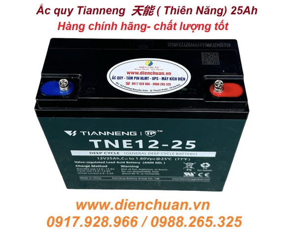 Ắc quy xe máy điện Tianneng TNE12-25 (12V-25Ah)/ Tianneng TNE12-25 ...