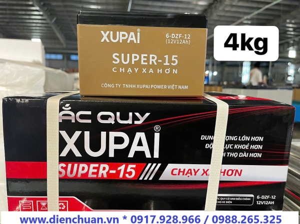 Ắc quy Xupai 12V 12Ah 6-DZF-12 ( Xupai Super 15) dùng cho xe đạp điện ...