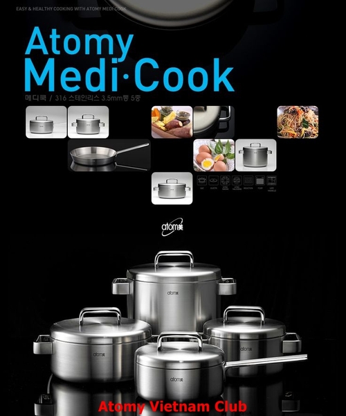 Chảo bằng thép không rỉ STS316 - Atomy Medi Cook 22cm Fry Pan ...