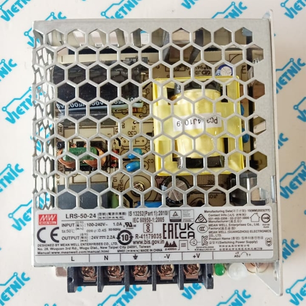 NGUỒN MEANWELL 24V 50W LRS-50-24 | www.vietnic.vn