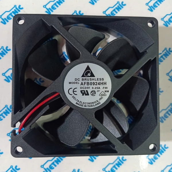 QUẠT HÚT 24V DELTA 90X90X25MM 0.25A 2 DÂY AFB0924HH | www.vietnic.vn