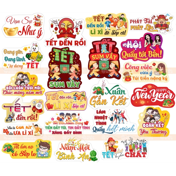 HASHTAG CẦM TAY CHỦ ĐỀ TẾT - NĂM MỚI - Giá 30k/c