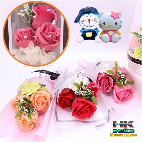 HOA HỒNG SÁP THƠM HỘP 3 BÔNG | HK.SMART SHOP
