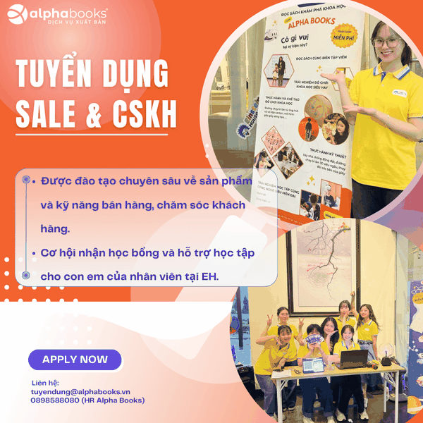 Alpha Books tuyển dụng Nhân viên Sale và CSKH