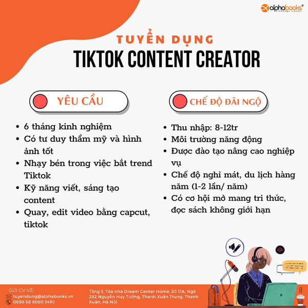 ALPHA BOOKS TUYỂN DỤNG TIKTOK CONTENT CREATOR