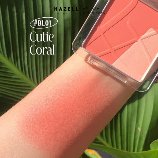 Phấn má hồng + bắt sáng VACOSI Flaso Blush Set BL01 Cutie Coral 8.3g ...
