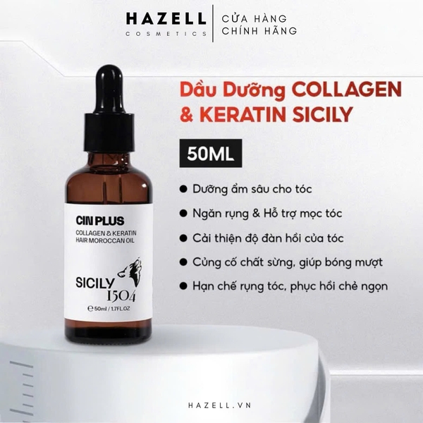 Tinh chất dưỡng tóc CIN PLUS SICILY Collagen & Keratin Hair Moroccan ...