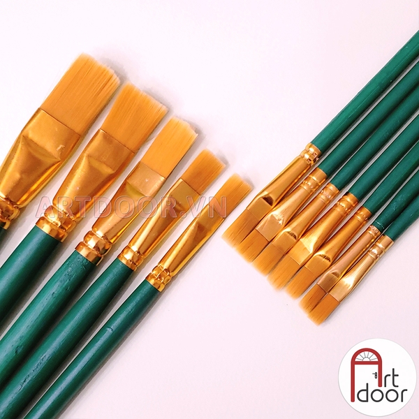 Cọ tô tượng, tô đất sét, vẽ màu Acrylic custom áo (cán Xanh đầu Vàng ...