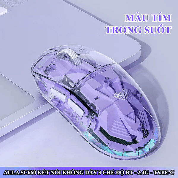 Chuột không dây chuyên game AULA SC660 kết nối 3 chế độ thiết kế trong ...