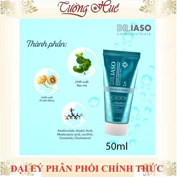 Kem Dưỡng Ẩm Và Phục Hồi Da DR.IASO CICA-MACA CREAM D34 50ml