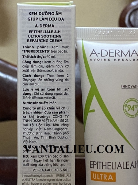 Aderma Epitheliale A.H Duo Ultra Repairing Cream 40ML. KEM ĐIỀU TRỊ SẸ ...