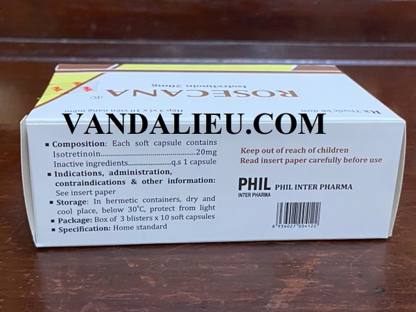 ROSECANA (H/30). ISOTRETINOIN 20MG. ĐIỀU TRỊ MỤN TRỨNG CÁ NẶNG. CÔNG TY ...