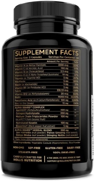 Alpha Beard Growth Vitamins tổng hợp cho râu Thuốc mọc râu Chính Hãng