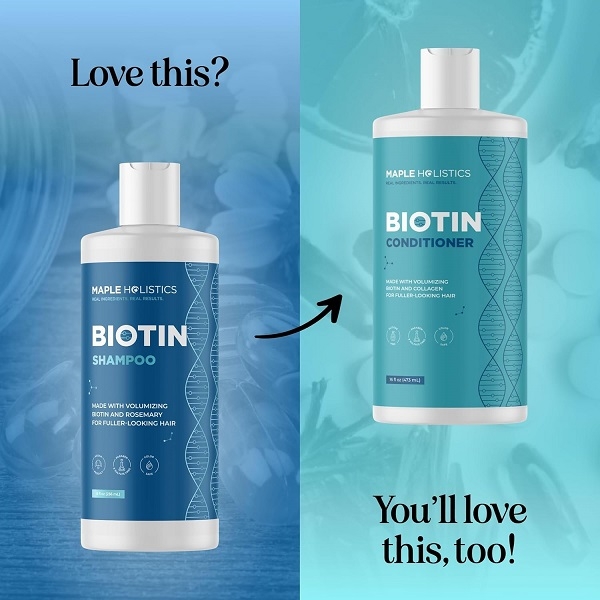 Bộ Dầu Gội Xả Biotin Shampoo Maple Holistics Thuốc mọc râu Chính Hãng