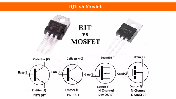 ⚡ Phân biệt MOSFET và BJT – Hiểu đúng để chọn đúng linh kiện cho mạch ...