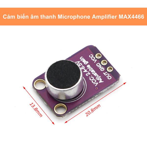 Cảm biến âm thanh Microphone Amplifier MAX4466 | Linh Kiện Điện Tử 3M